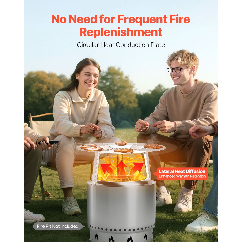 VEVOR Fire Pit Heat Deflector Round – 25" Stainless Steel