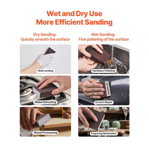 Sanding Sponge 10Pcs 60/80/120/180/220 Washable & Reusable Sanding ...