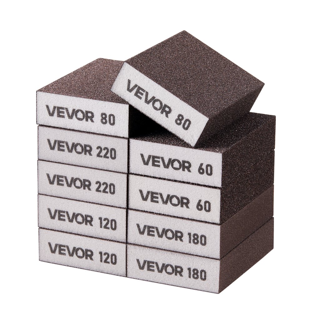 VEVOR Sandpaper Blocks – 10 PCS, 3.94 × 2.76 × 0.98 Size