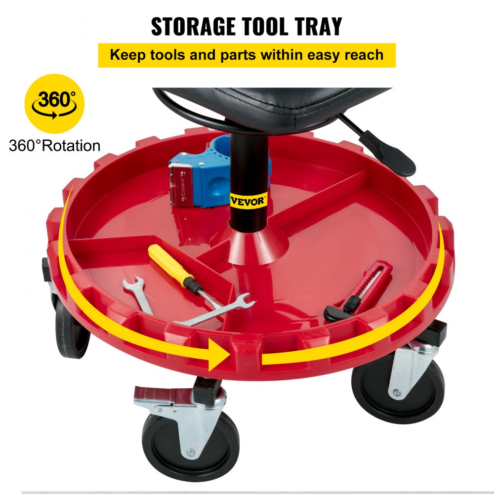 VEVOR VEVOR Rolling Garage Stool 300LBS Adjustable Mechanic Work Shop ...