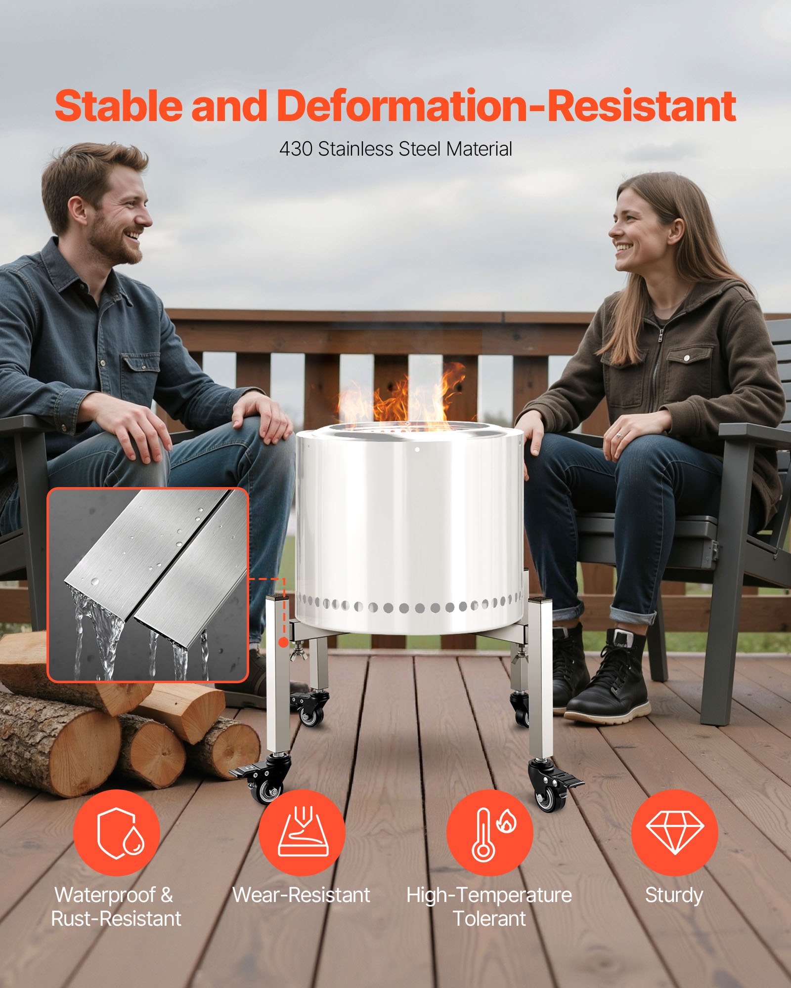 VEVOR Solo Stove Fire Pit Stand — Adjustable and Portable