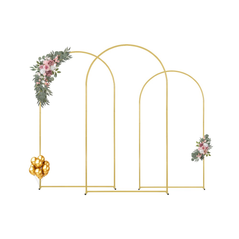 VEVOR Metal Arch Backdrop Stand Set of 3 Stand with Case Connection for ...