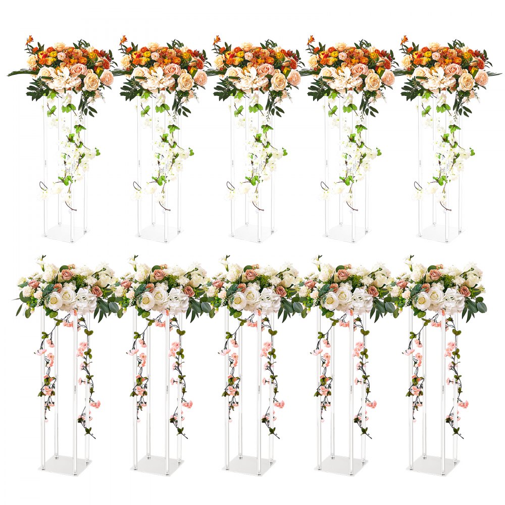 VEVOR VEVOR 10PCS 23.6inch/60cm High Wedding Flower Stand, With Acrylic ...