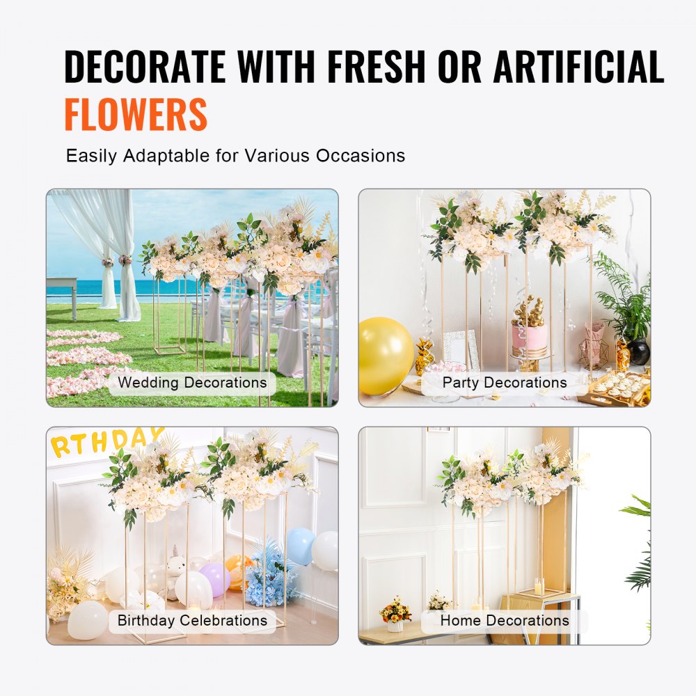 VEVOR 2PCS 31.5inch High Wedding Flower Stand, Metal Vase Column ...
