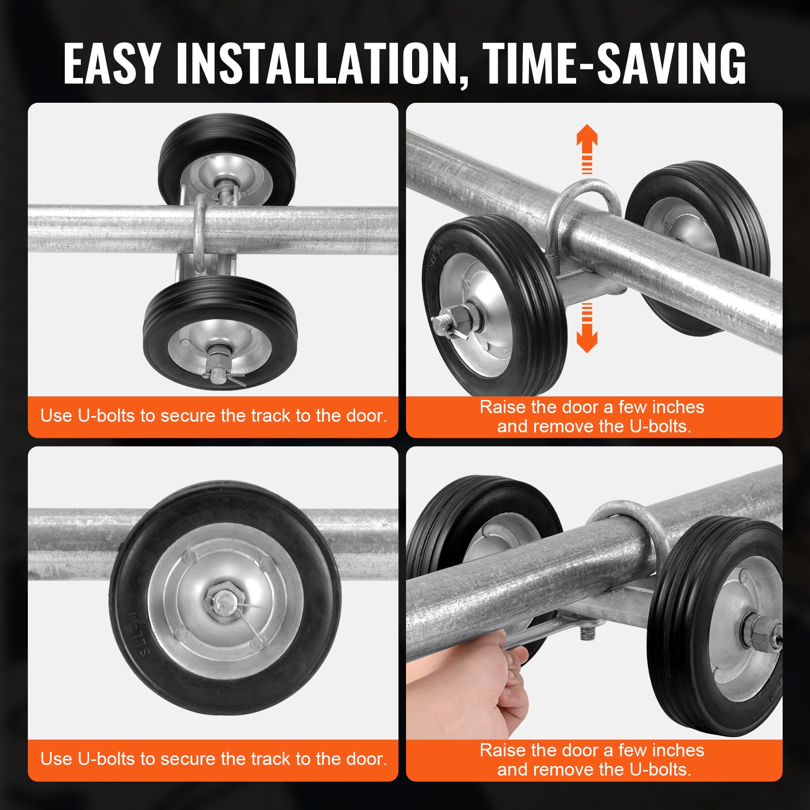 VEVOR Sliding Gate Kit, 6” Rolling Gate Hardware Kit, Universal Sliding ...