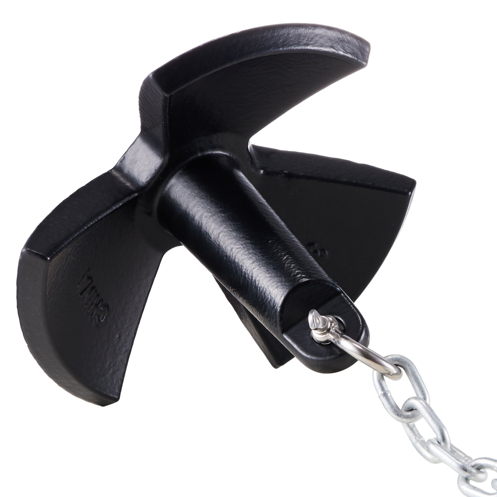 VEVOR River Anchor, 30 LBS Boat Anchor Cast Iron Black Vinyl-Coated ...