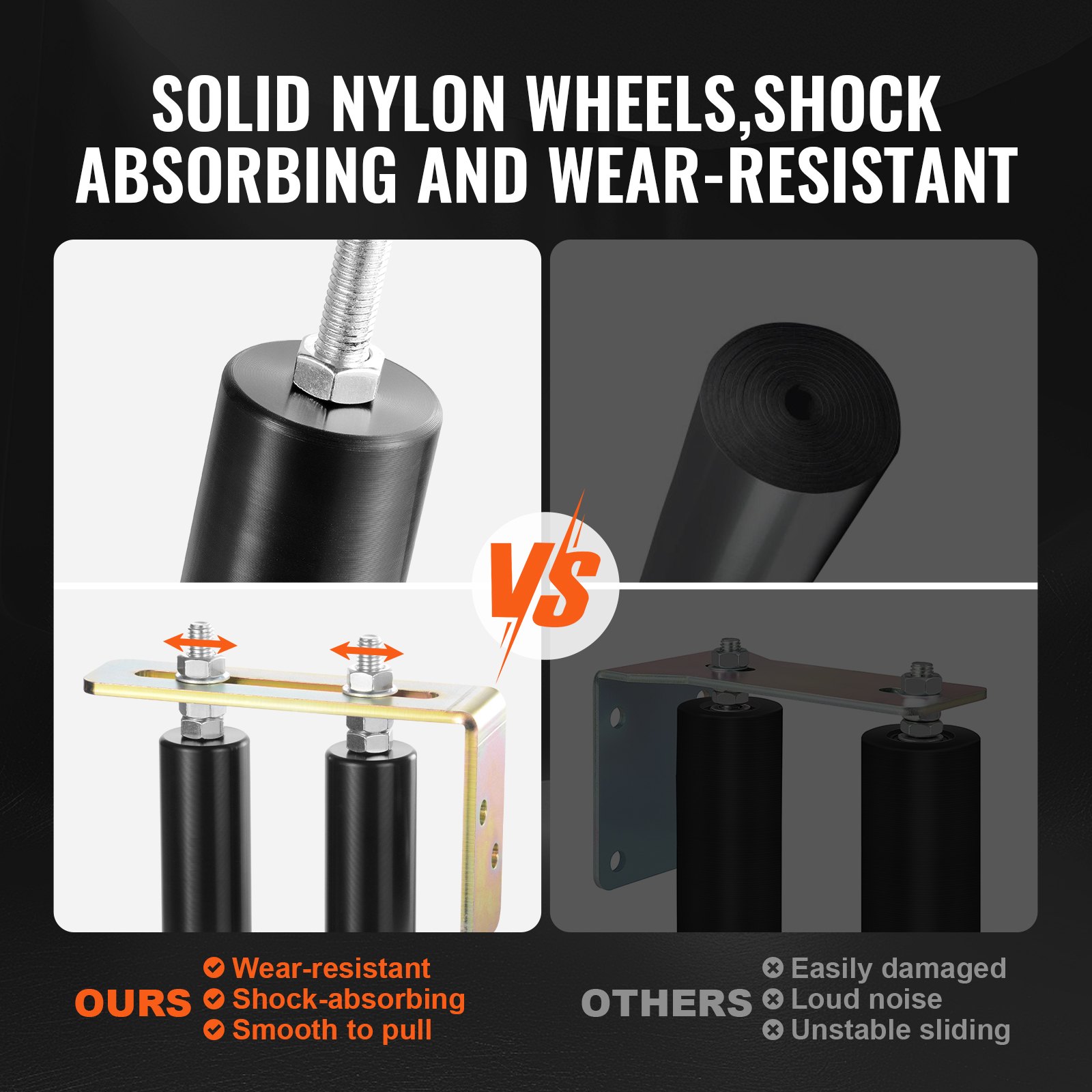 VEVOR Sliding Gate Kit, 6” Rolling Gate Hardware Kit with L-Bracket ...