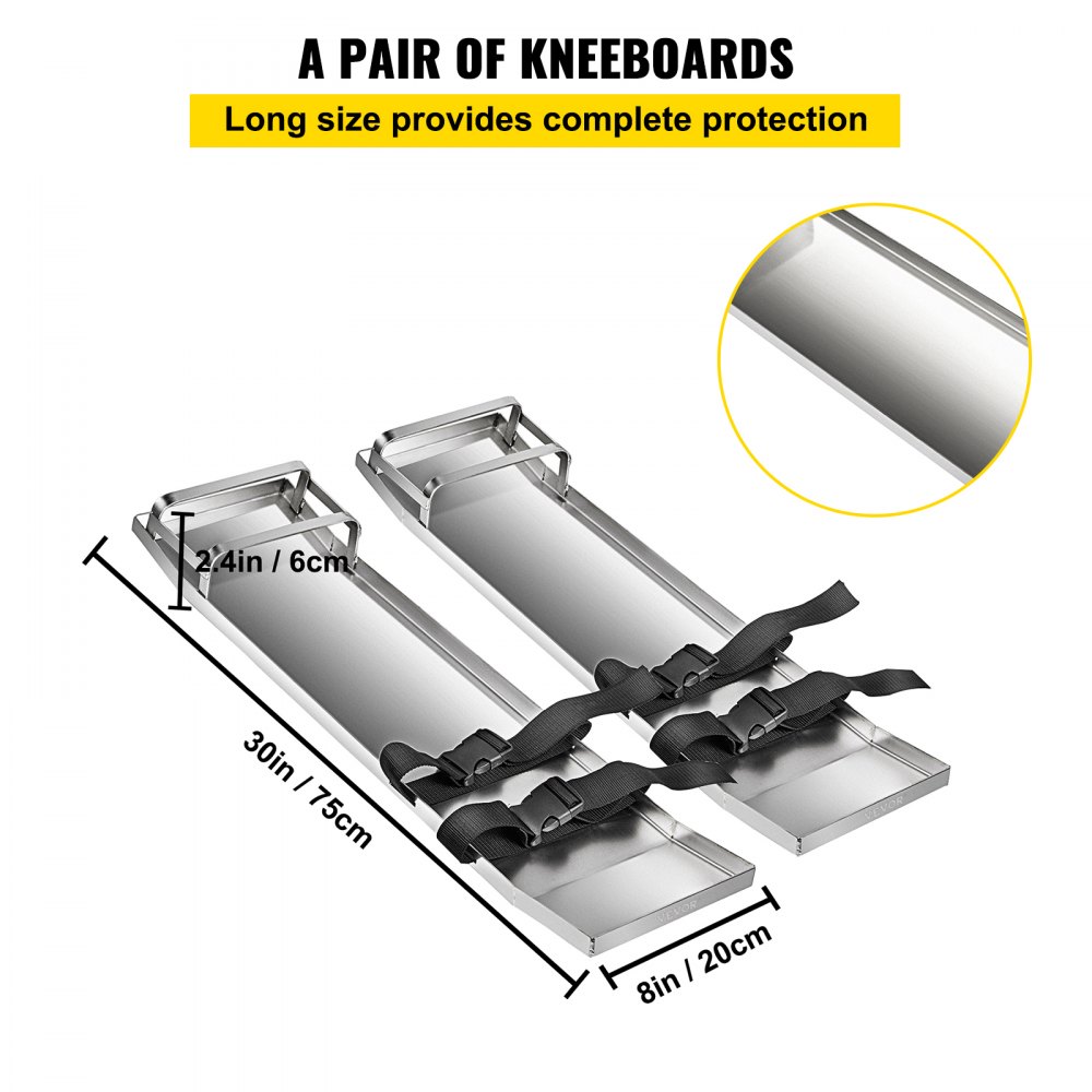 VEVOR Concrete Knee Boards 70cm x 20cm Slider Knee Boards, Kneeler ...