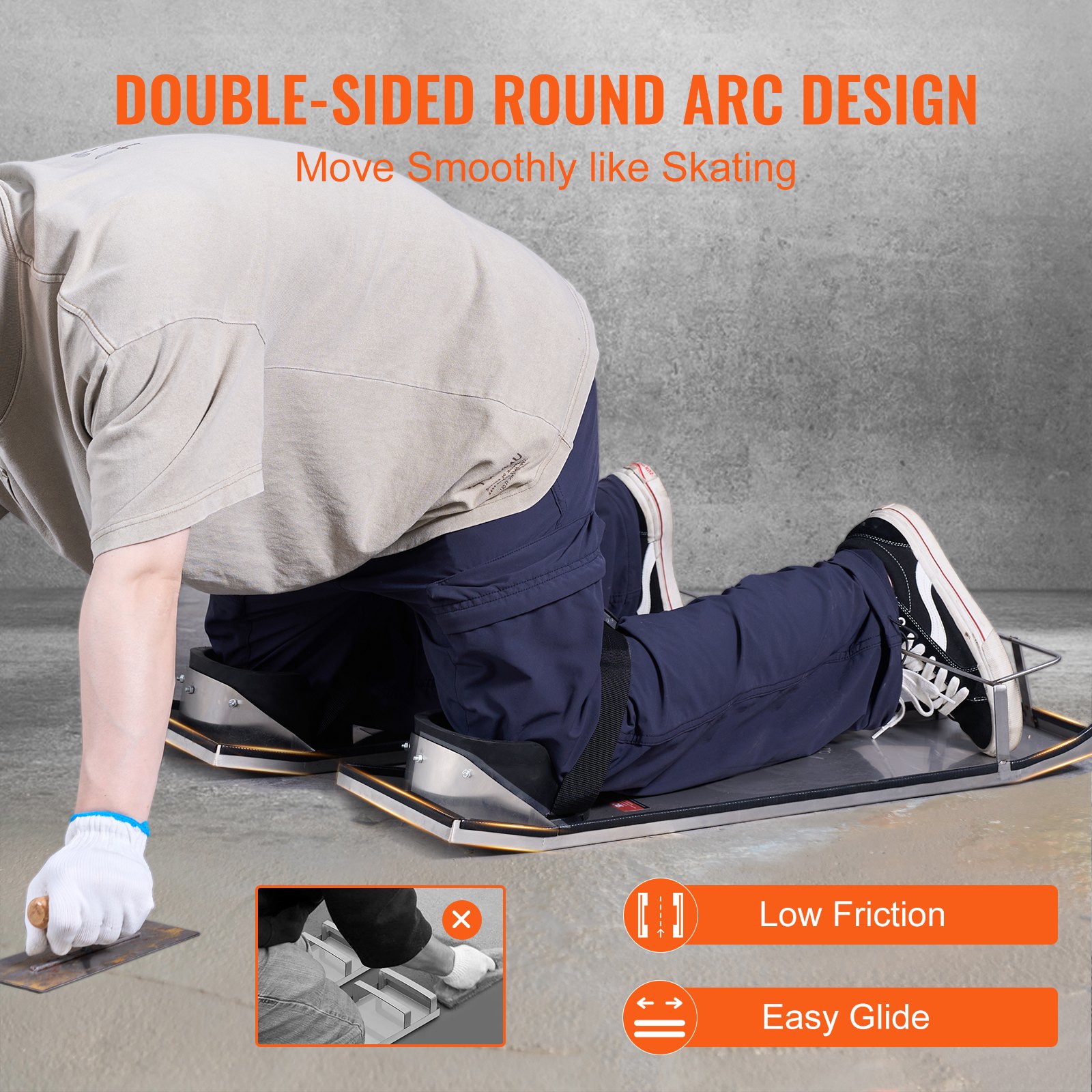 VEVOR Concrete Knee Boards Stainless Steel, 30'' x 10'' Concrete ...