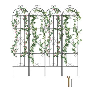 4 Packs Metal Garden Trellis for Climbing Plant Support 87x20 in ...