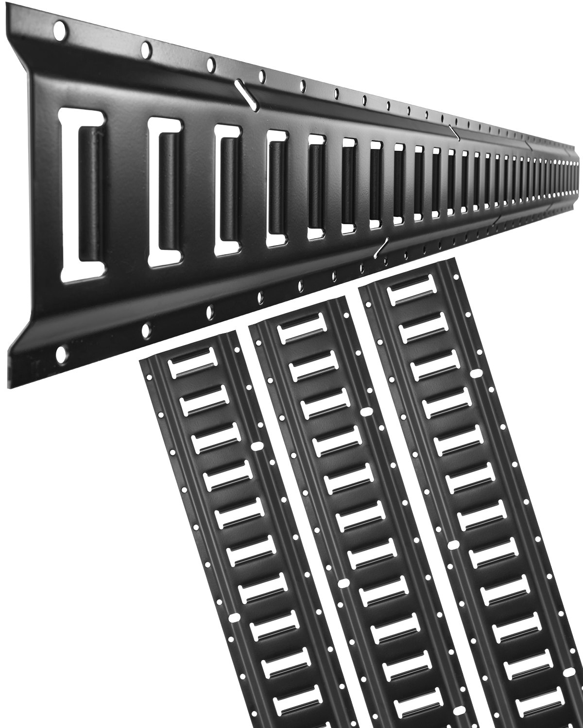 VEVOR E Track Tie Down Rail Kit, 5' Steel Rails, 4 Pack, Secure Cargo ...