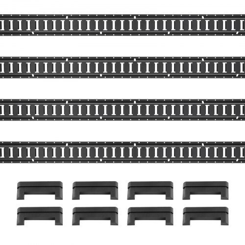 VEVOR E Track Tie Down Rail Kit, 2' Steel Rails, 4 Pack, Secure Cargo ...