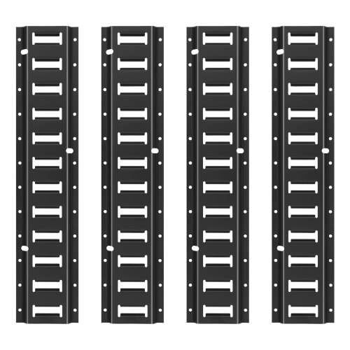VEVOR E Track Tie Down Rail Kit, 2' Steel Rails, 4 Pack, Secure Cargo ...