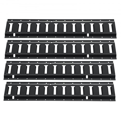 VEVOR E Track Tie Down Rail Kit, 2' Steel Rails, 4 Pack, Secure Cargo ...