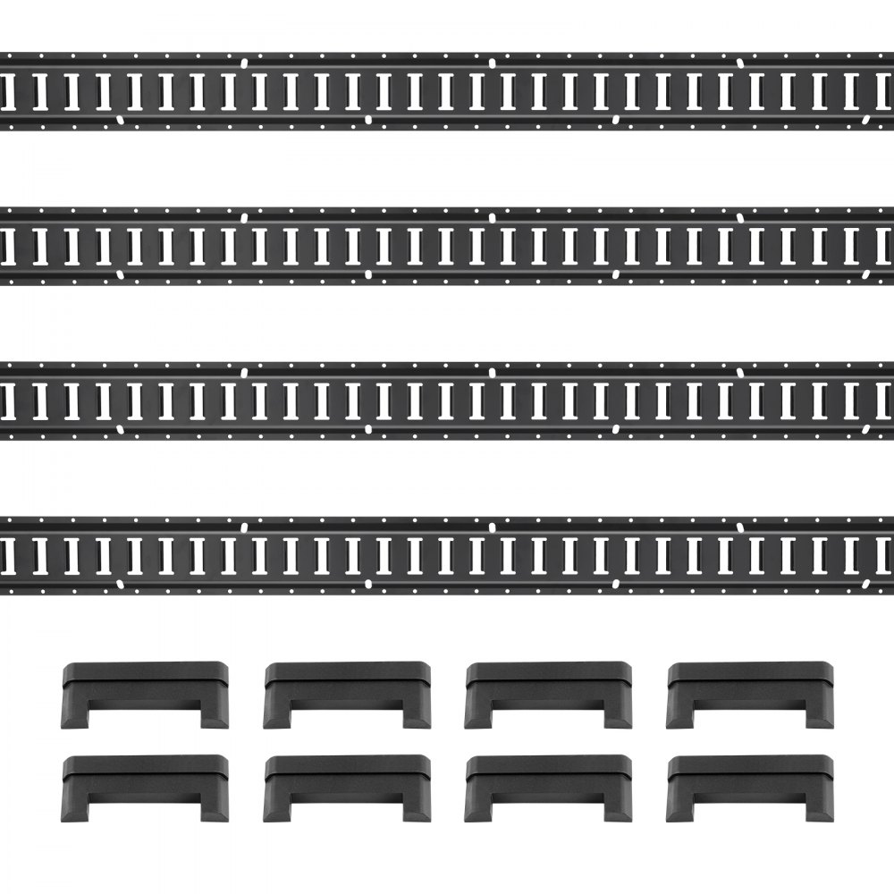 VEVOR E Track Tie Down Rail Kit, 2' Steel Rails, 4 Pack, Secure Cargo ...