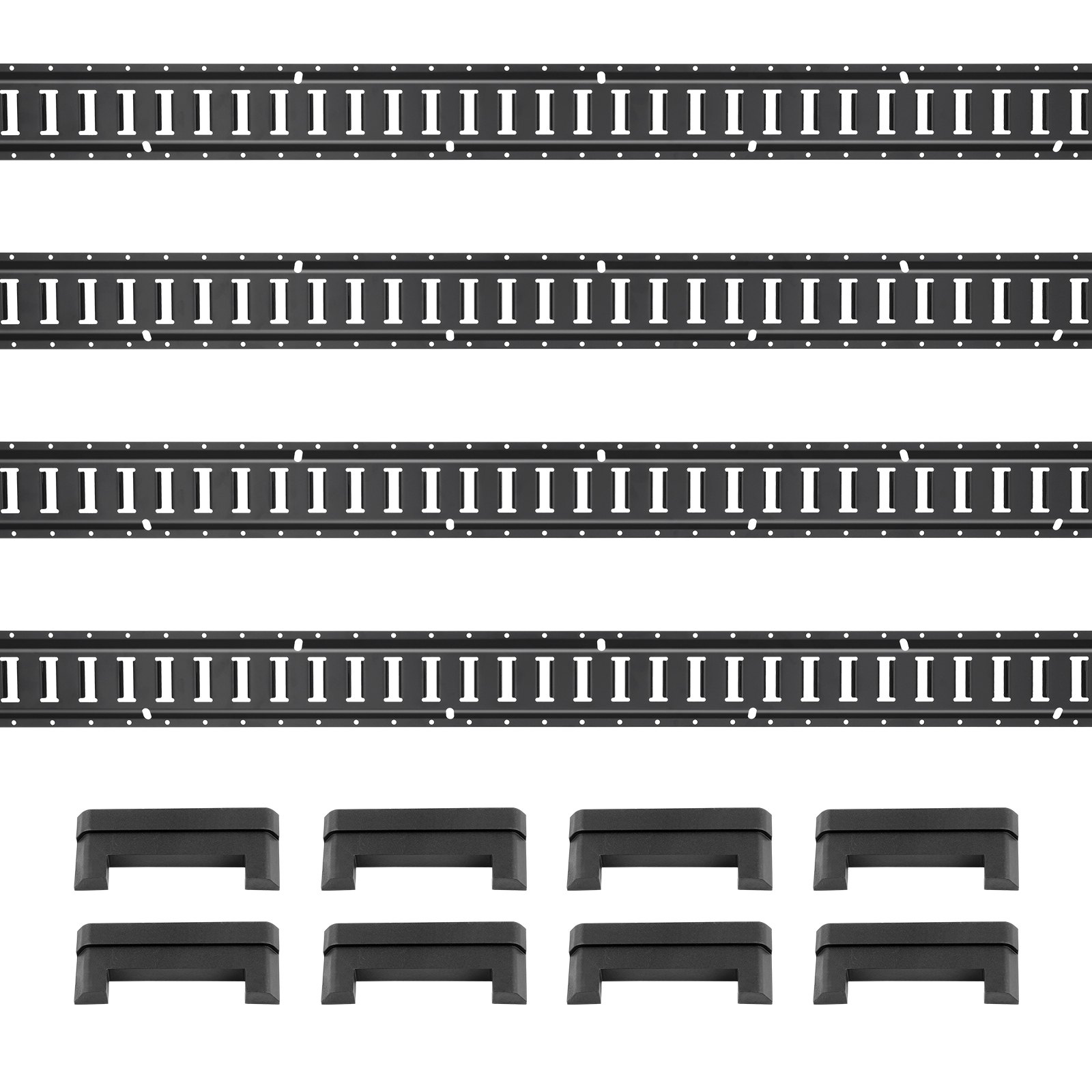 VEVOR E Track Tie Down Rail Kit, 2' Steel Rails, 4 Pack, Secure Cargo ...