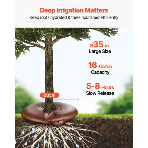 VEVOR Tree Watering Bags Slow Release, 4 Pack 16 Gallons Tree Watering ...
