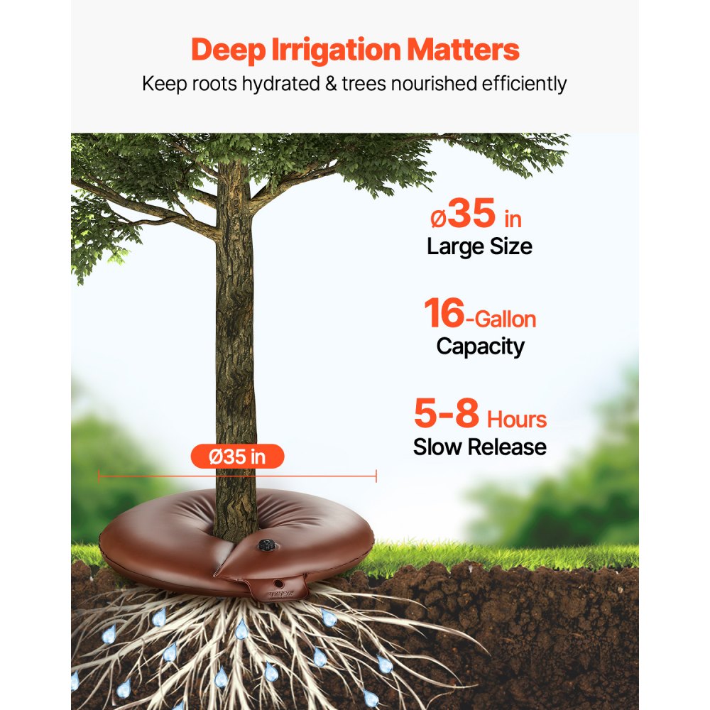 VEVOR Tree Watering Rings - 4 Piece Slow Release 16Gal Bags