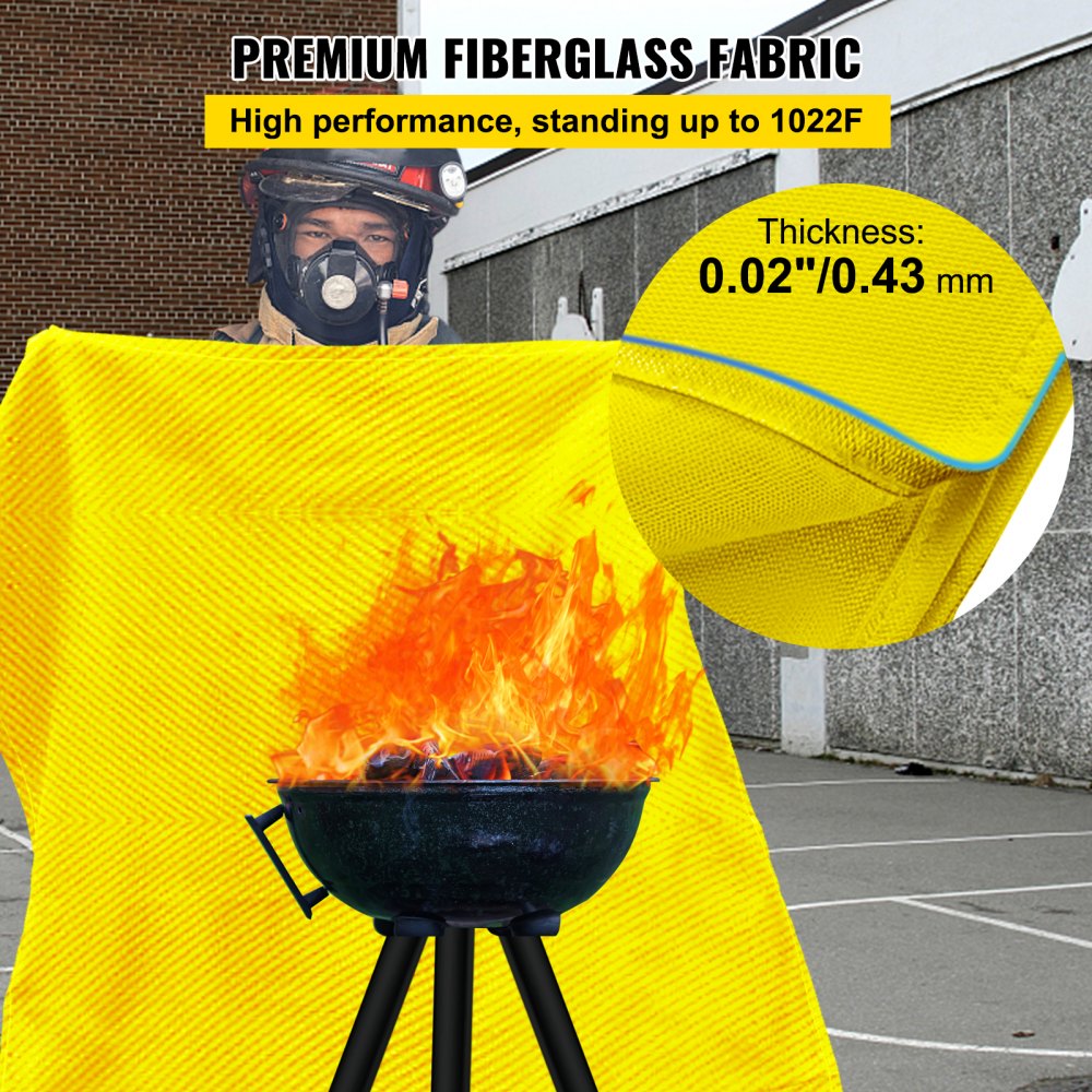 VEVOR 8 x 10 Ft Welding Blanket Gold Fiberglass Blanket Portable ...