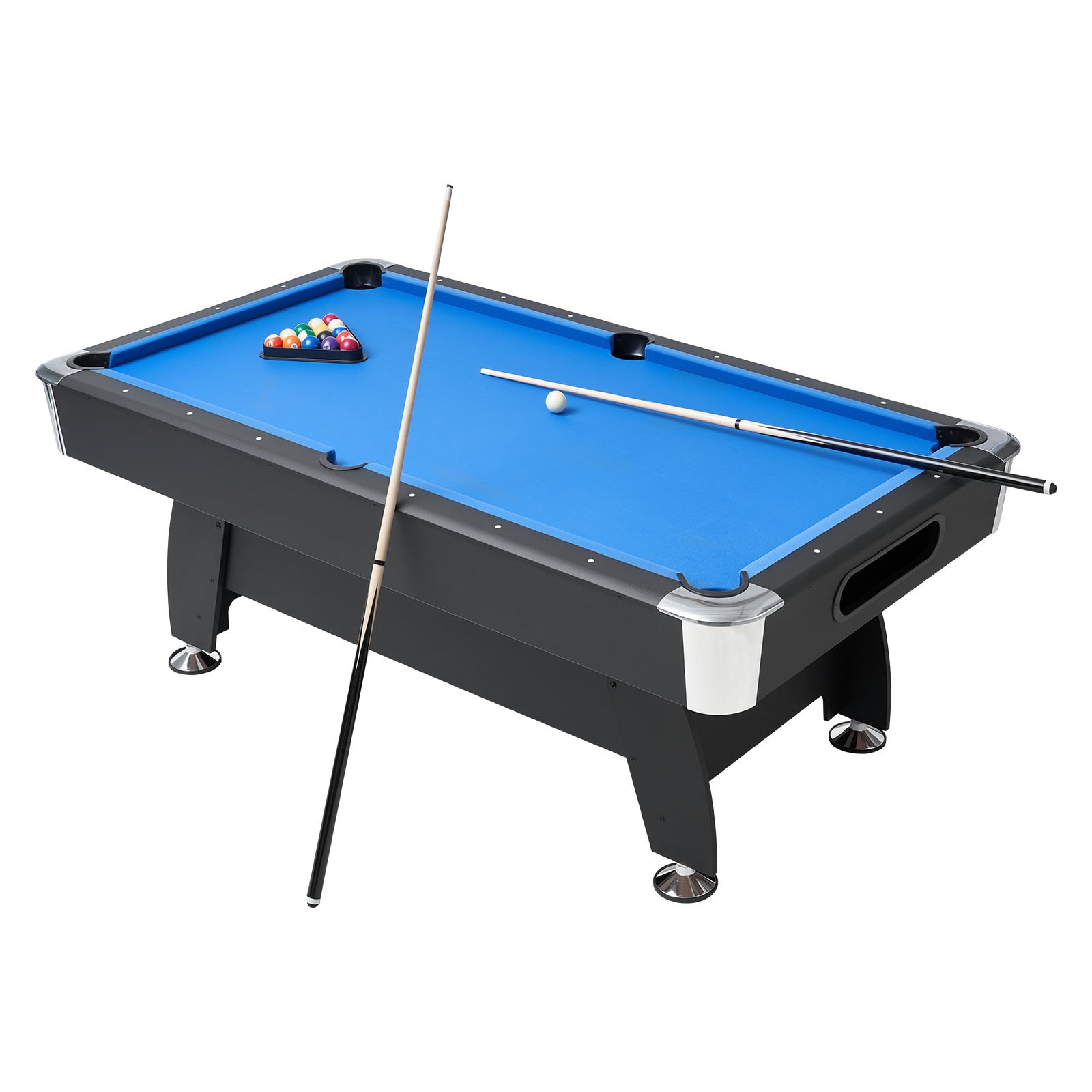 VEVOR Pool Table, 7 ft Portable Billiards Tables, Adjustable Feet ...