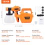 VEVOR Paint Sprayer, 500W Electric Spray Paint Gun with 10FT Air Hose ...