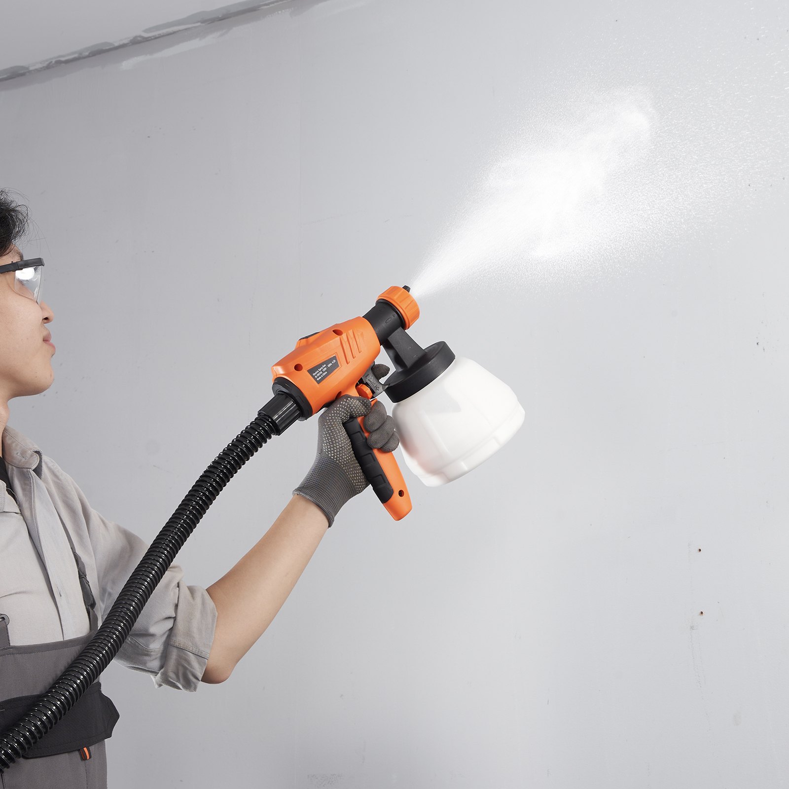 VEVOR Paint Sprayer, 500W Electric Spray Paint Gun with 10FT Air Hose ...