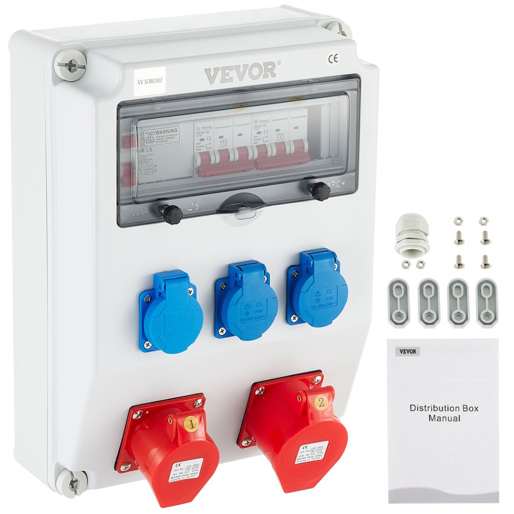 VEVOR Wall Power Distributor, ABS Plastic, Distribution Board with ...