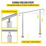 VEVOR Outdoor Stair Railing, Fit 2 or 3 Steps Alloy Metal Handrailing ...
