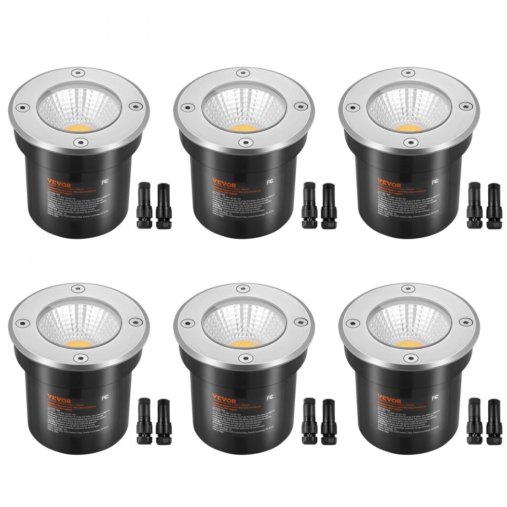 VEVOR Low Voltage Landscape Lights, LED Well Lights, 6W 12V-24V In ...
