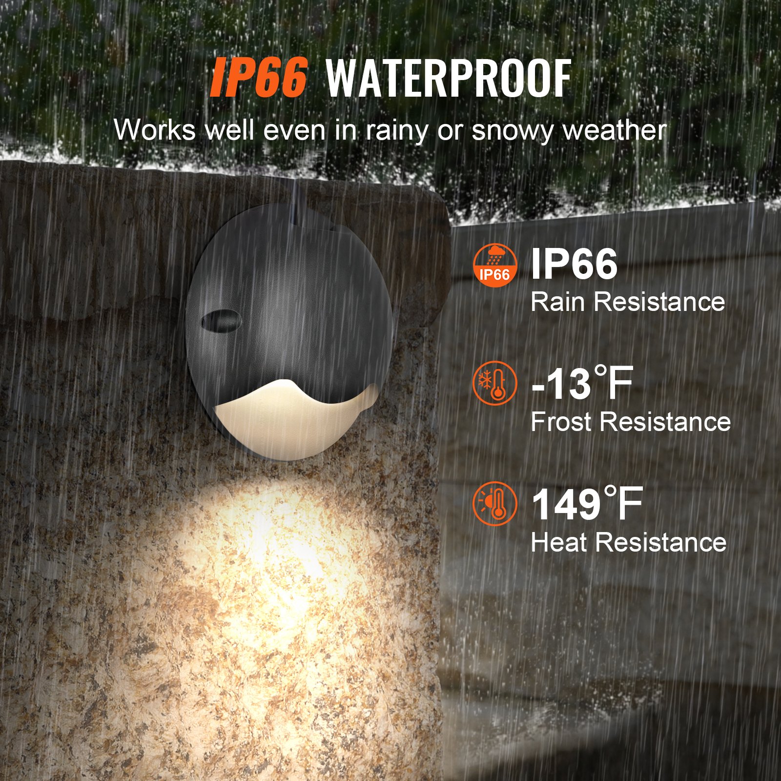 VEVOR Low Voltage Deck Lights, 3W 12V-24V LED Hardscape Lighting, IP66 Waterproof Outdoor ...