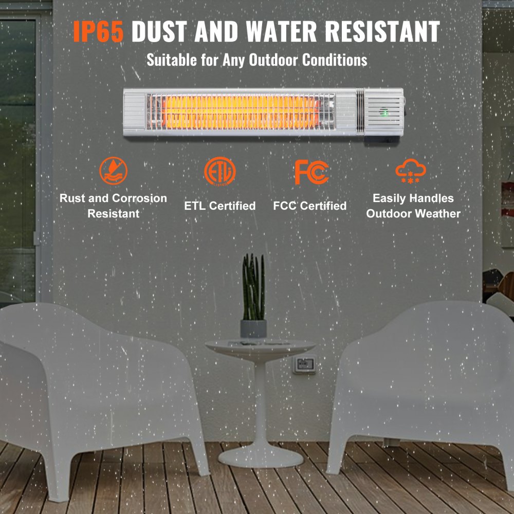 VEVOR Infrared Heater, 1500W Remote Control Electric Space Infrared ...