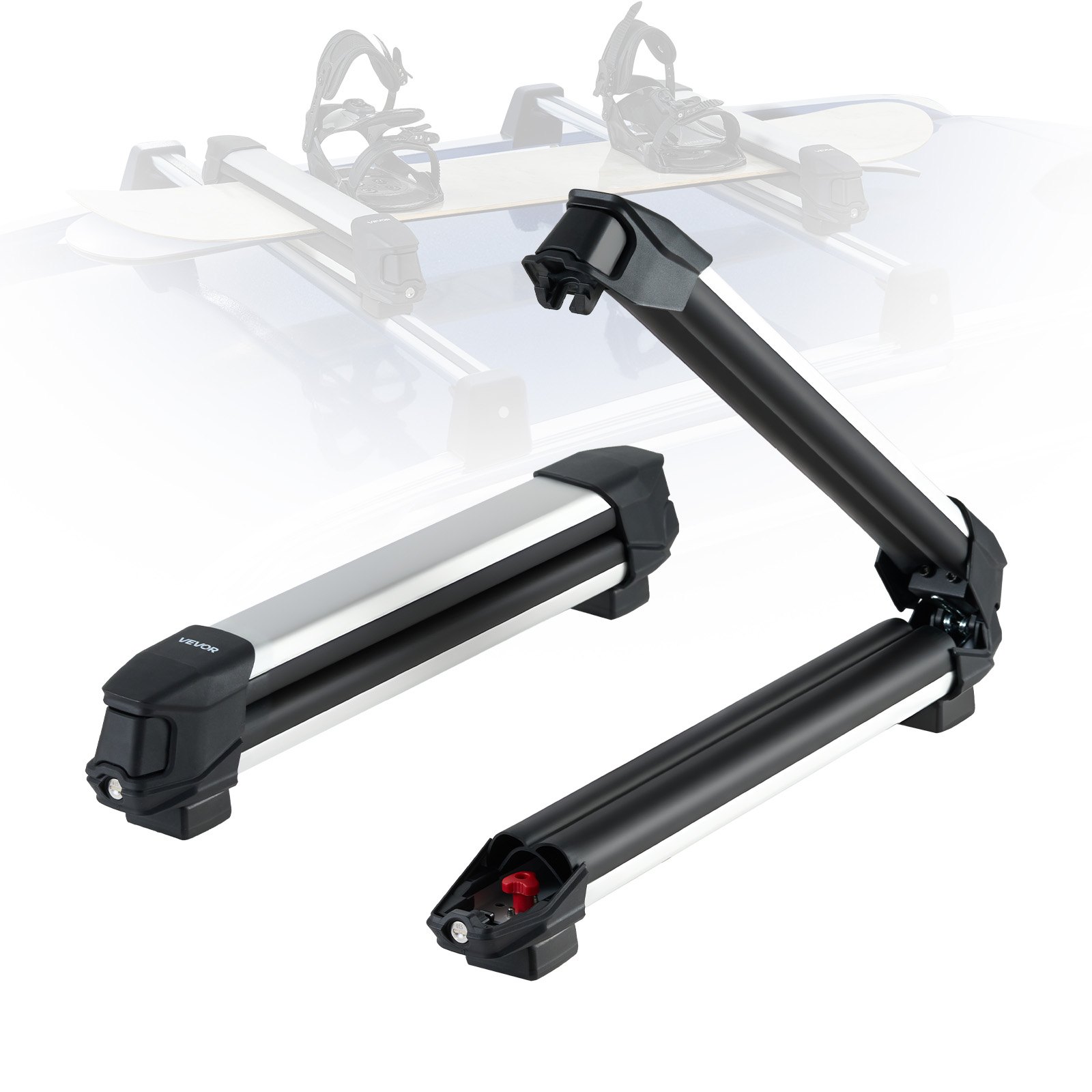 VEVOR Ski Roof Rack – 165 lbs, 2 PCS Aluminum Locking