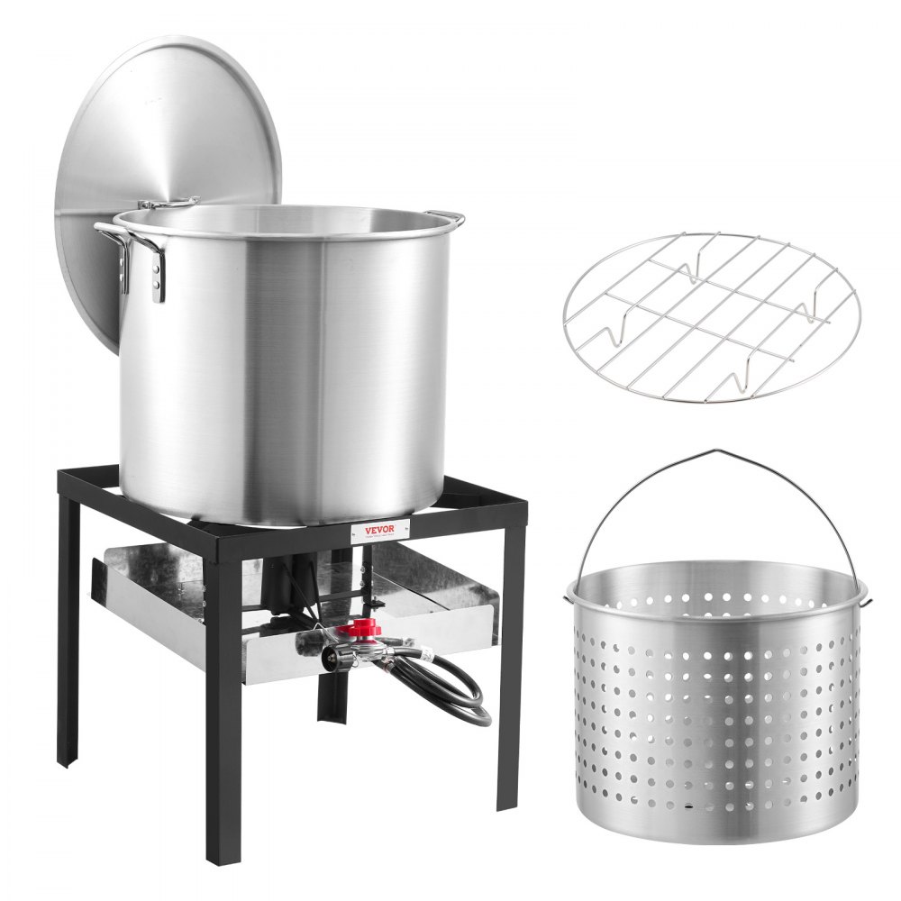 60 Qt Seafood Boiling Kit with Strainer Outdoor Crab Crawfish Cooking ...