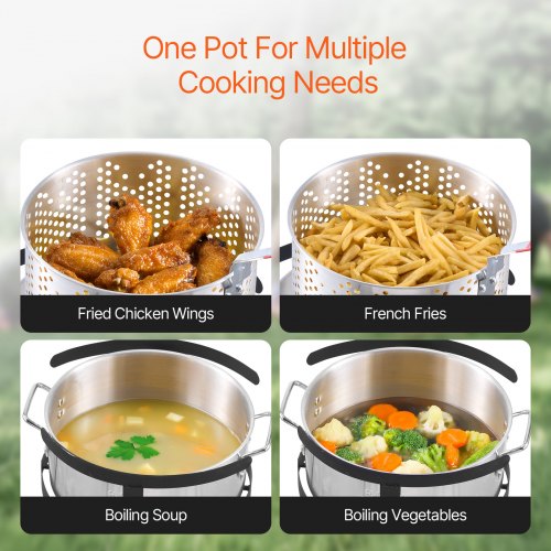 10 Qt Fish and Wing Fryer Aluminum Outdoor Propane Deep Fryer Kit with ...