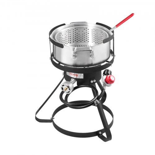 10 Qt Fish and Wing Fryer Aluminum Outdoor Propane Deep Fryer Kit with ...