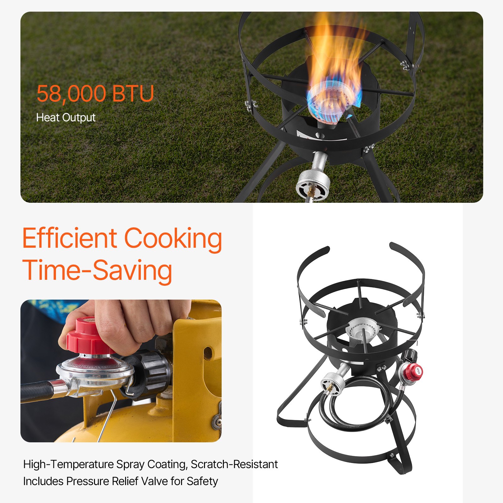 10 Qt Fish and Wing Fryer Aluminum Outdoor Propane Deep Fryer Kit with ...