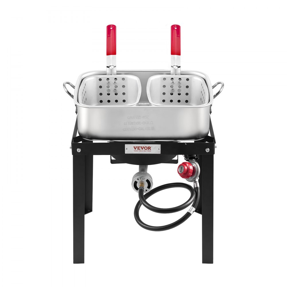 VEVOR 18 Qt Fish and Wing Fryer with Double Basket, Aluminum Propane ...