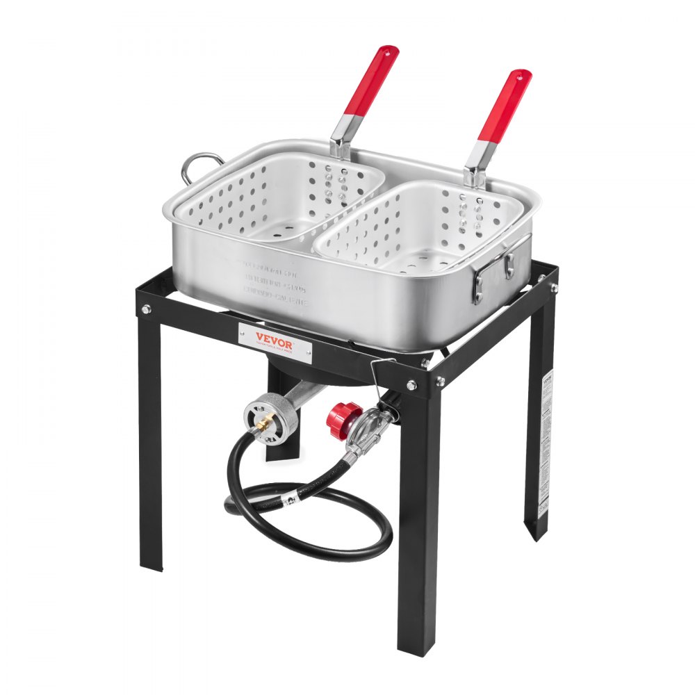 VEVOR 18 Qt Fish and Wing Fryer with Double Basket, Aluminum Propane ...