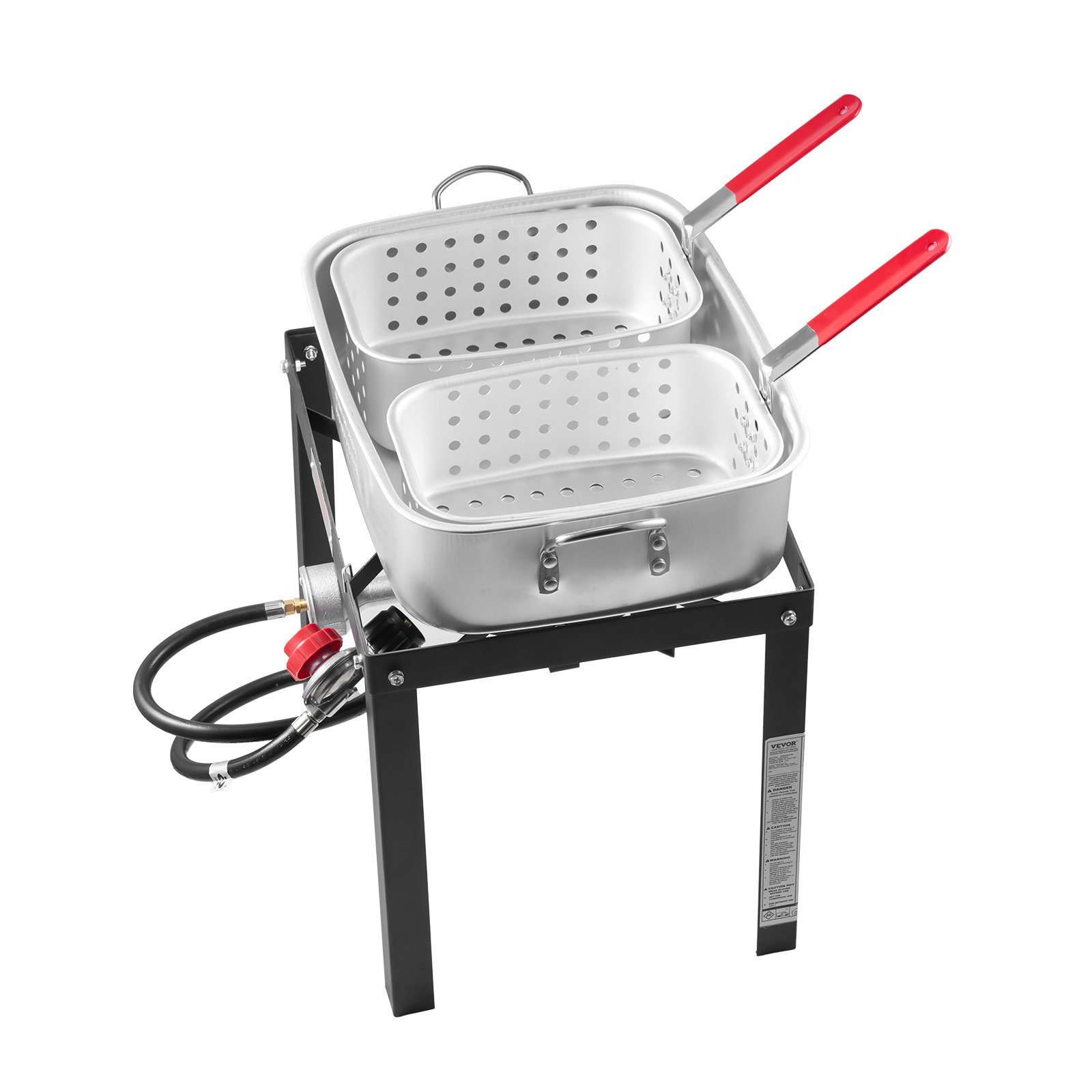 VEVOR 18 Qt Fish and Wing Fryer with Double Basket, Aluminum Propane ...
