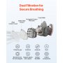 VEVOR Half Respirator Mask – Dual Filters, 12 KN95 Inserts