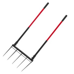 VEVOR Broad Fork, 5-Tine Pitchfork with Dual Fiberglass Handles, Heavy ...