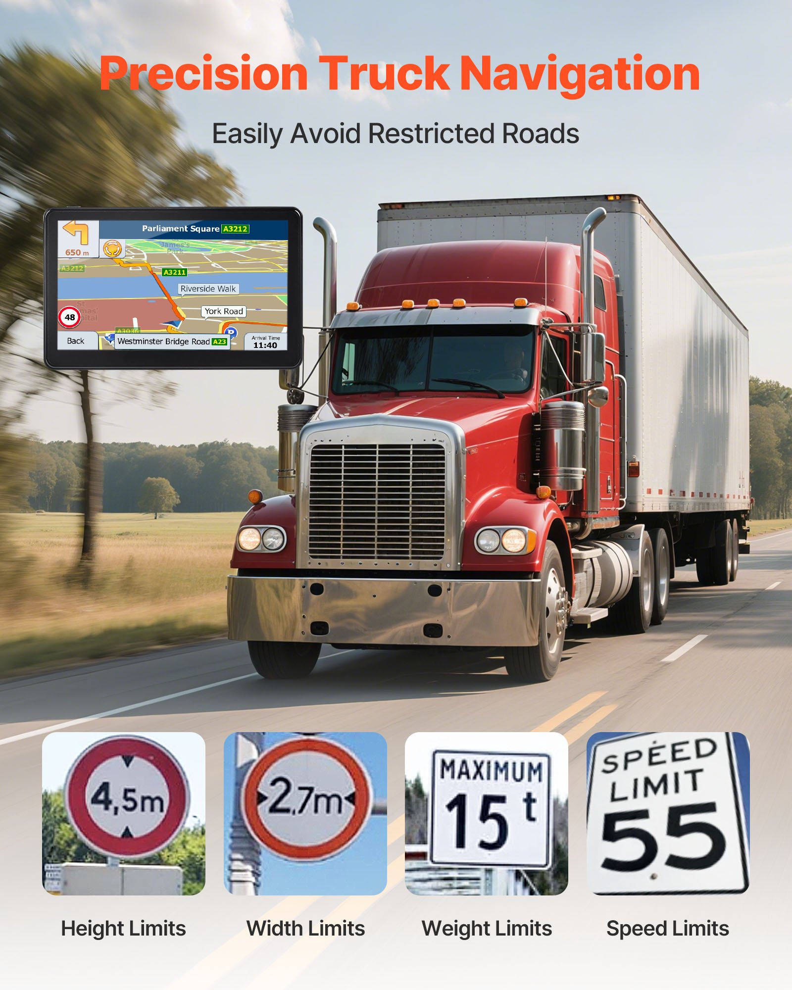 VEVOR Car Nav System – 9" Touch Screen, 16GB, Lifetime Maps