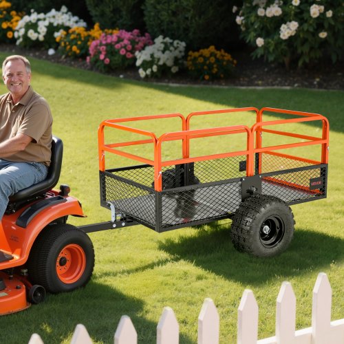 VEVOR Garden Utility Trailer, 28 Cu. Ft. & 1800lbs, ATV UTV Trailer ...