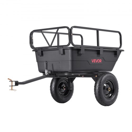 VEVOR Dump Trailer 500 lbs 10 Cu. Ft Tow Behind Plastic Garden ATV ...