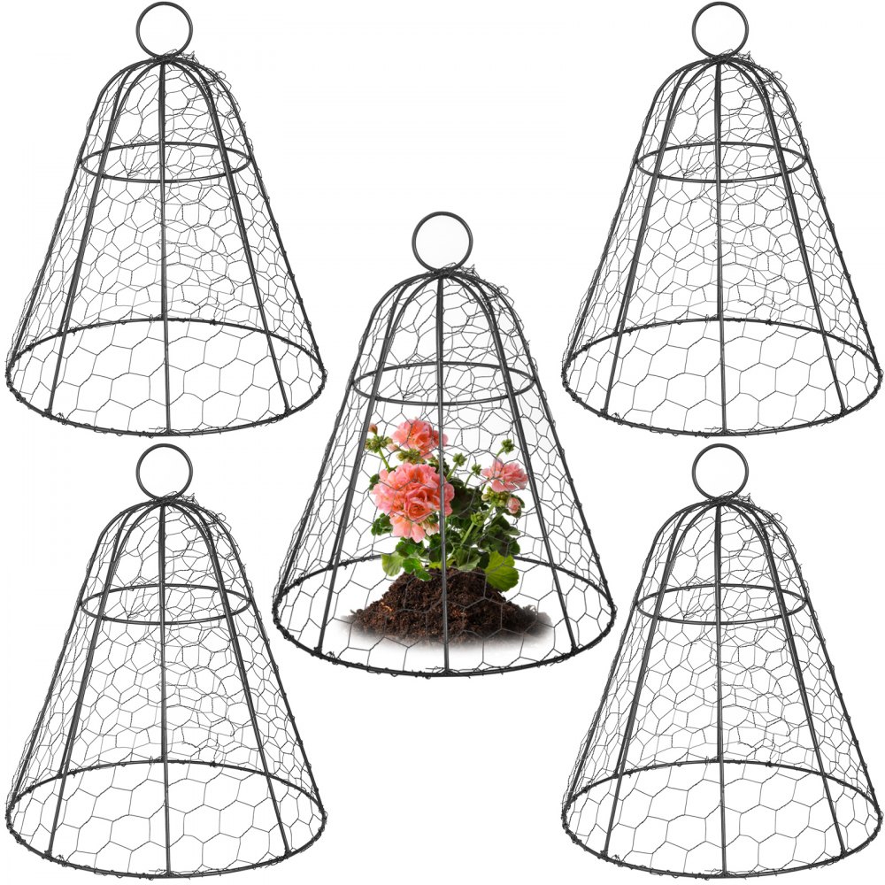VEVOR Chicken Wire Cloche, 5 Packs 13" Diameter x 15.7" Height, Plant ...