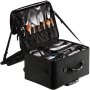 VEVOR Rolling Makeup Train Case Large Storage 3 Tiers, Convenient Carry ...