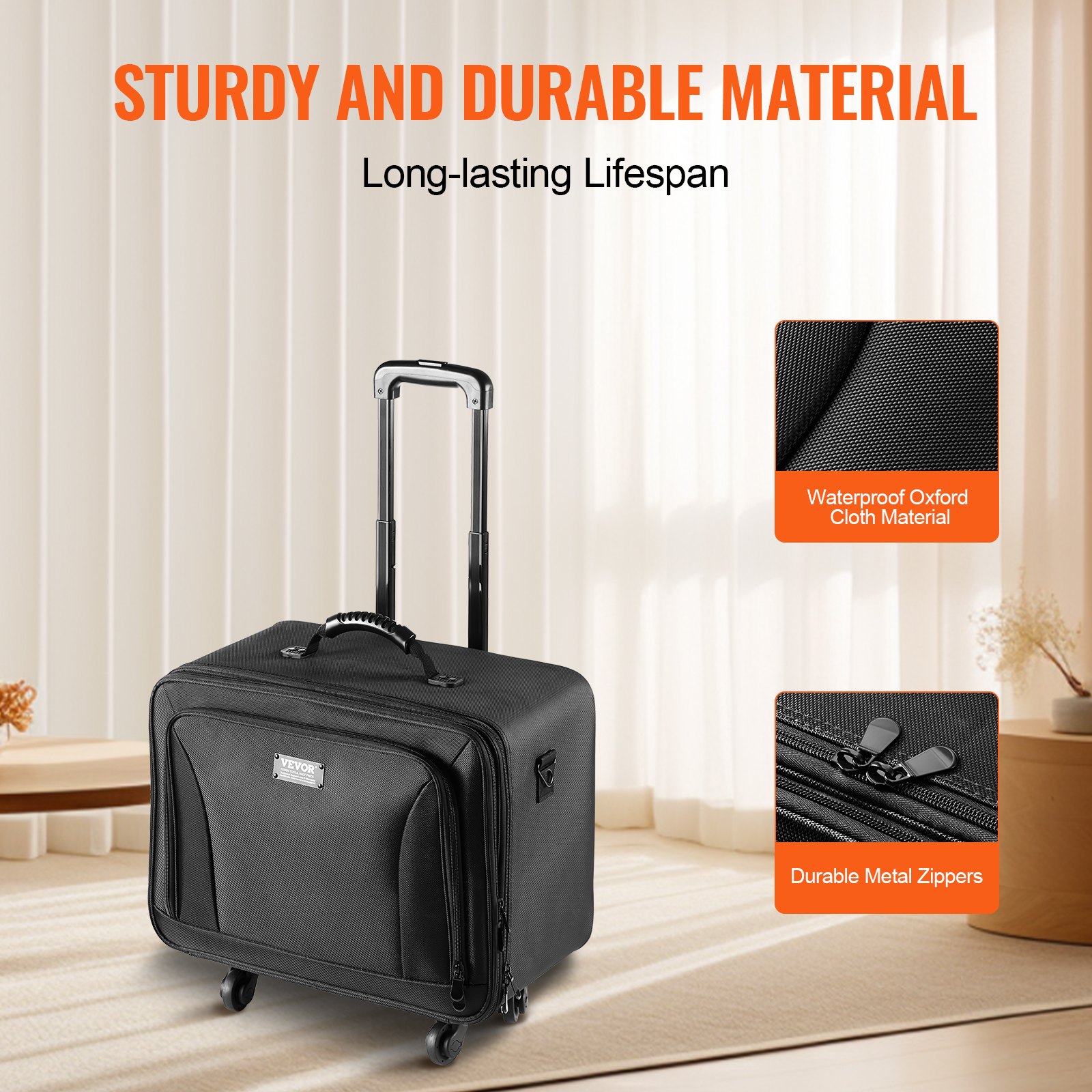 VEVOR Rolling Makeup Train Case Large Storage 3 Tiers, Convenient Carry ...