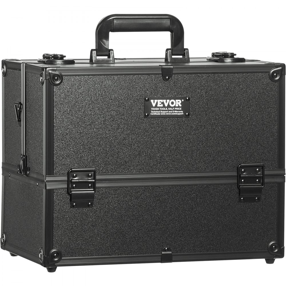 VEVOR Makeup Train Case 14.6 inch Large Portable Cosmetic Case, 6 Tier ...