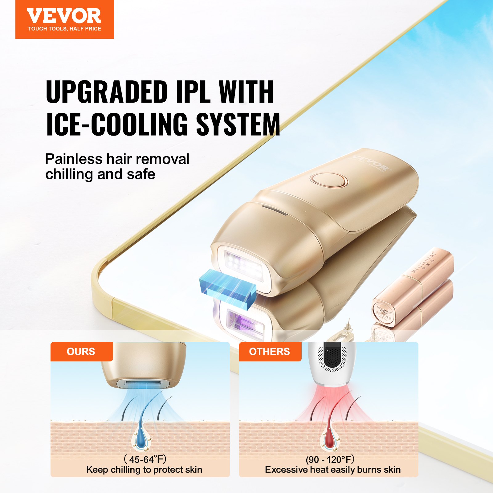 VEVOR Laser Hair Removal, IPL Permanent Hair Removal with Ice Cooling ...