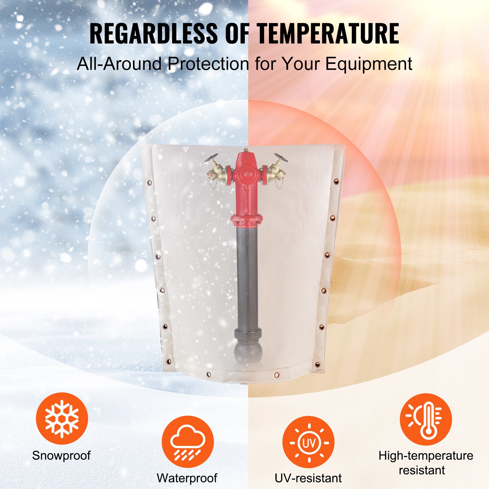 VEVOR Fiber Cotton Well Head Pump Cover, 24''W x 24''H, Pipe Insulation ...